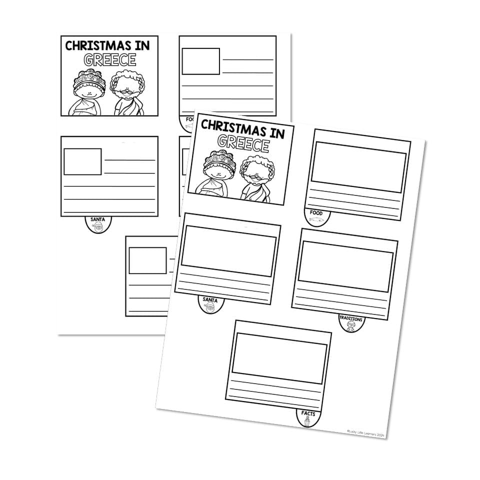 Holidays Around the World - Greece - Lapbook Pages - Lucky Little Learners