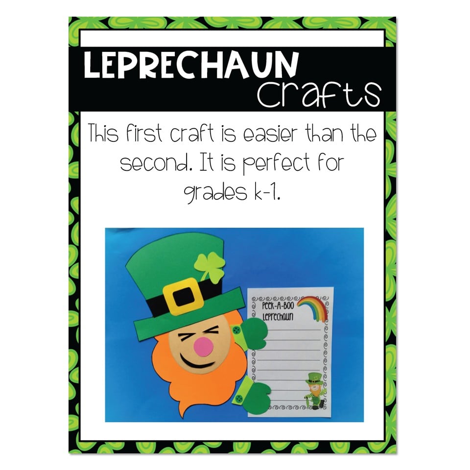 Leprechaun Craftivity - Craft Option 1 - Lucky Little Learners