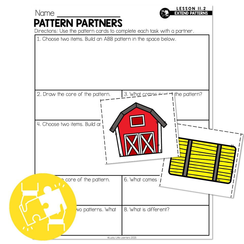 Lucky to Learn Math – Lesson 11.2 - Extending Patterns - Collaboration ...