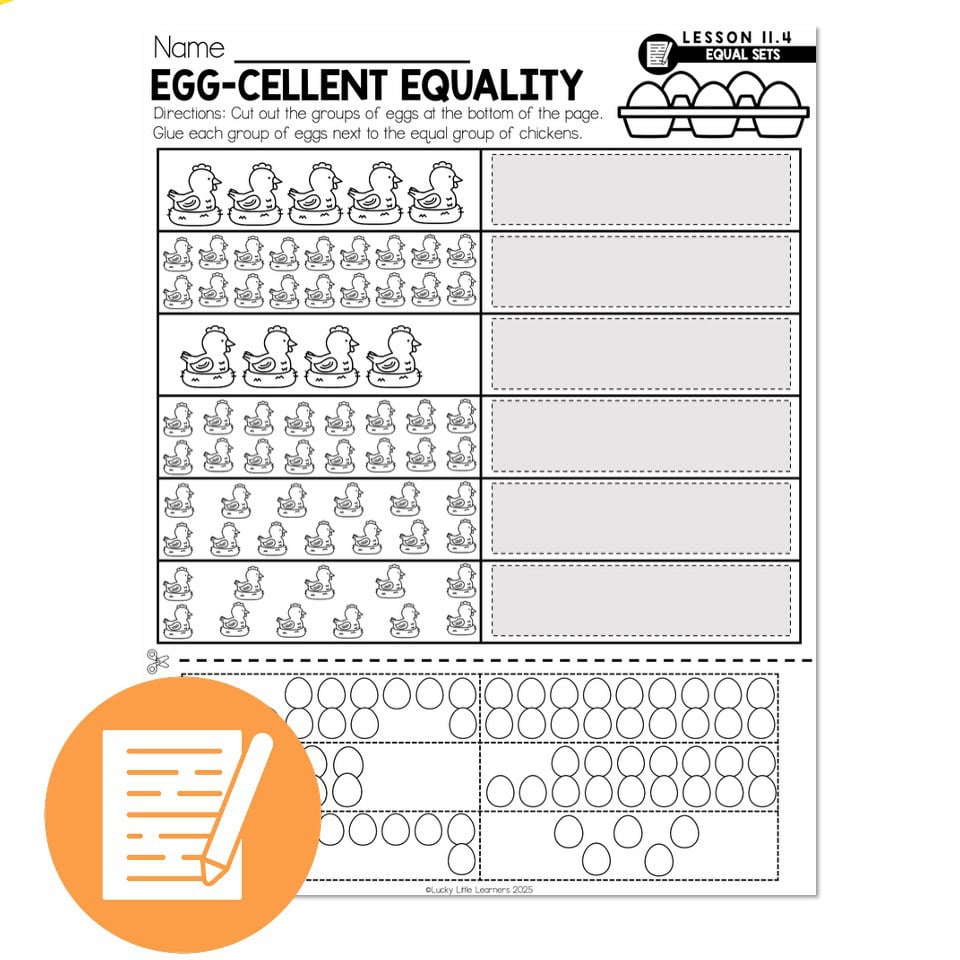 Lucky to Learn Math – Lesson 11.4 - Equal Sets - Independent Practice ...