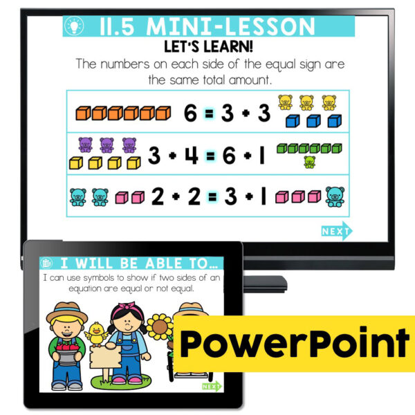 Lucky to Learn Math – Lesson 11.5 - Equal and Not Equal Symbols ...