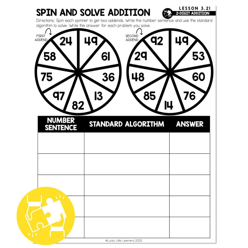 Lucky to Learn Math – Lesson 3.21 – Standard Algorithm Addition ...