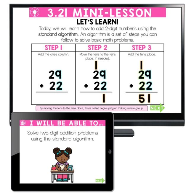 Lucky to Learn Math – Lesson 3.21 – Standard Algorithm Addition ...