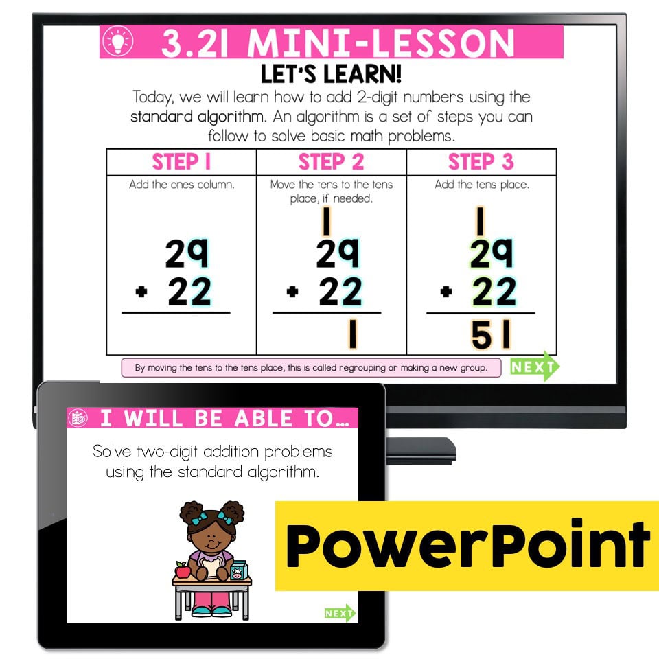 Lucky to Learn Math – Lesson 3.21 – Standard Algorithm Addition ...