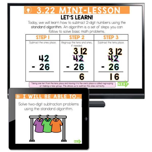 Lucky to Learn Math – Lesson 3.22 – Standard Algorithm Subtraction ...