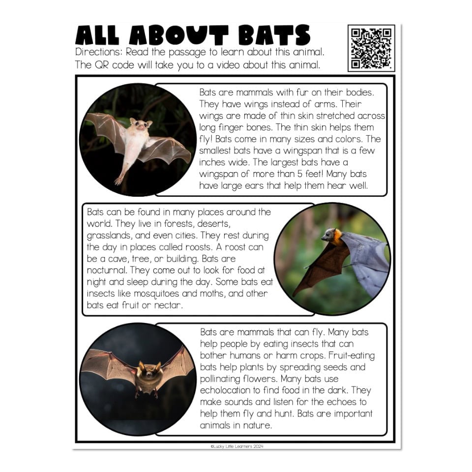 Lucky to Learn Writing – Unit 3 Informational – Week 6 – Animal Report ...