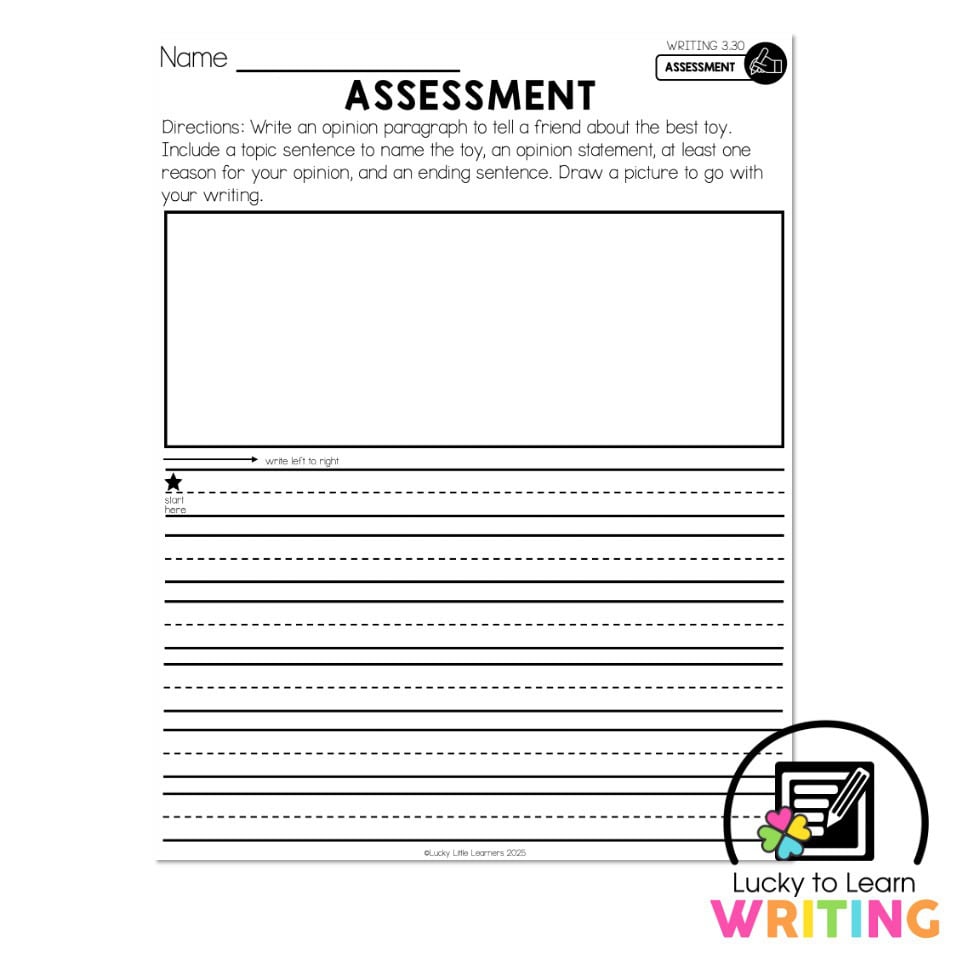 Lucky to Learn Writing 1st Grade - Unit 3 Intro to Opinion - Post ...
