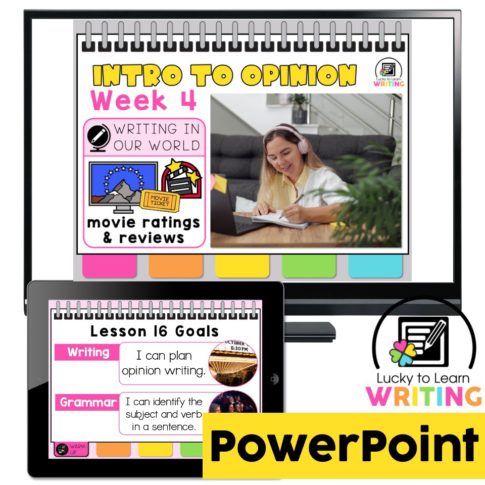 Lucky to Learn Writing 1st Grade - Unit 3 Intro to Opinion - Week 4 ...