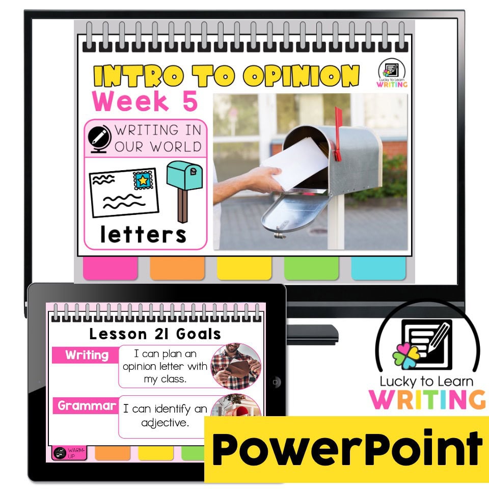 Lucky to Learn Writing 1st Grade - Unit 3 Intro to Opinion - Week 5 ...