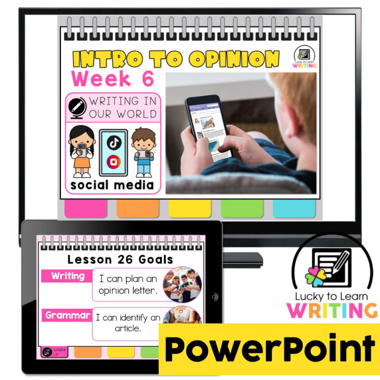 Lucky to Learn Writing 1st Grade - Unit 3 Intro to Opinion - Week 6 ...
