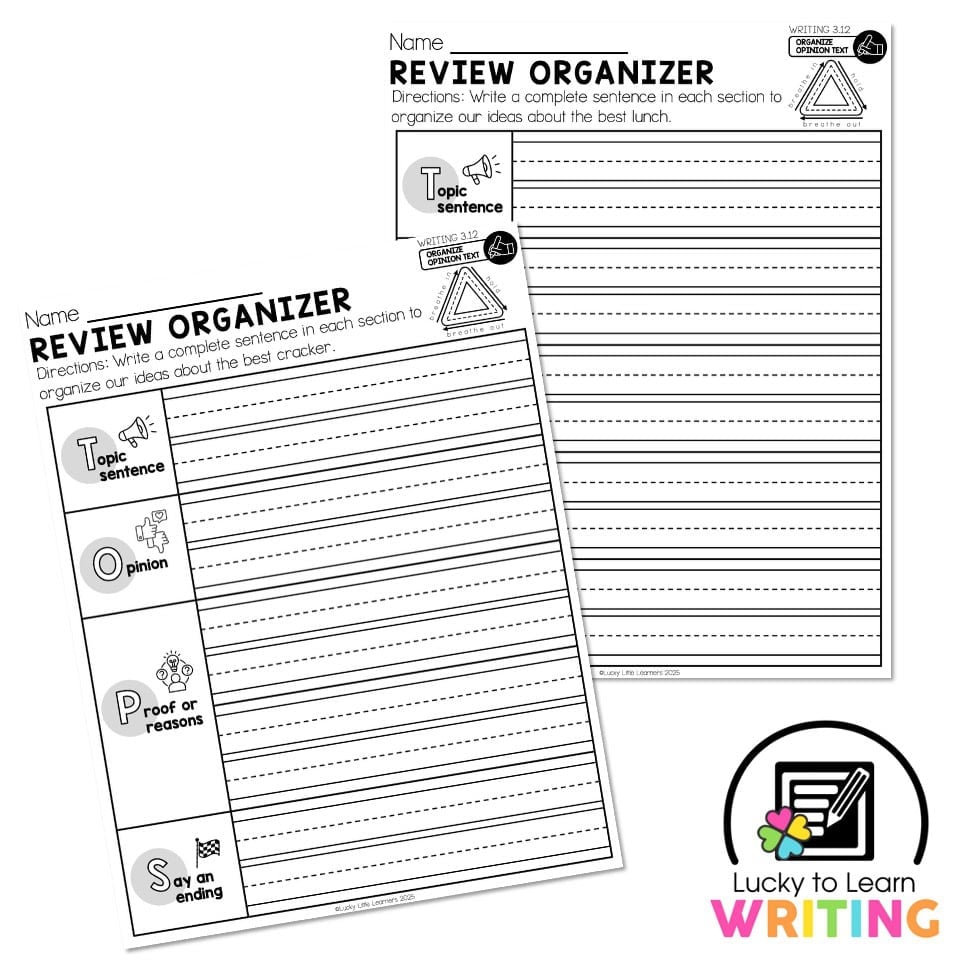 Lucky to Learn Writing 1st Grade - Unit 3 Intro to Opinion - Writing 3. ...