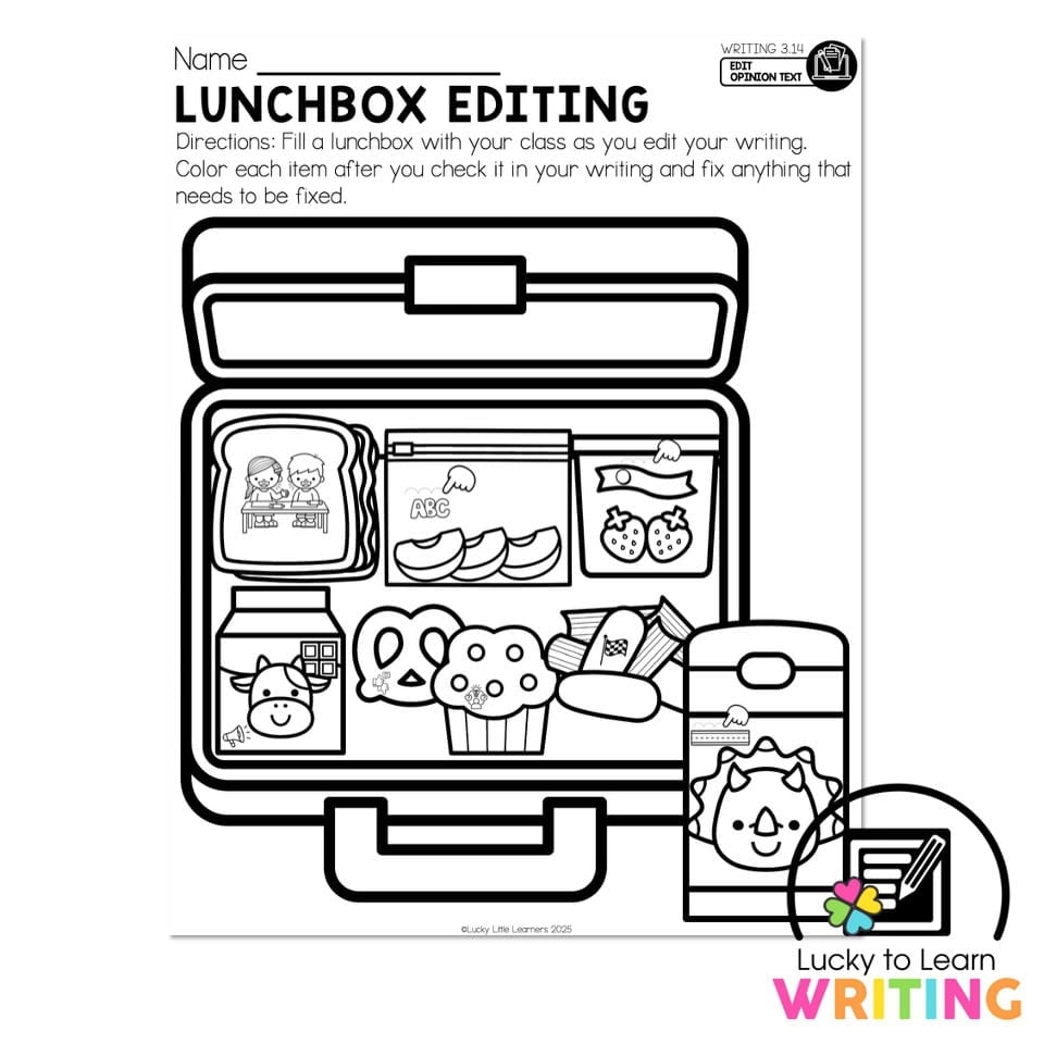 Lucky to Learn Writing 1st Grade - Unit 3 Intro to Opinion - Writing 3. ...