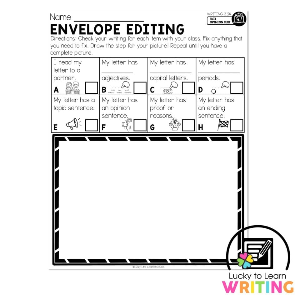Lucky to Learn Writing 1st Grade - Unit 3 Intro to Opinion - Writing 3. ...