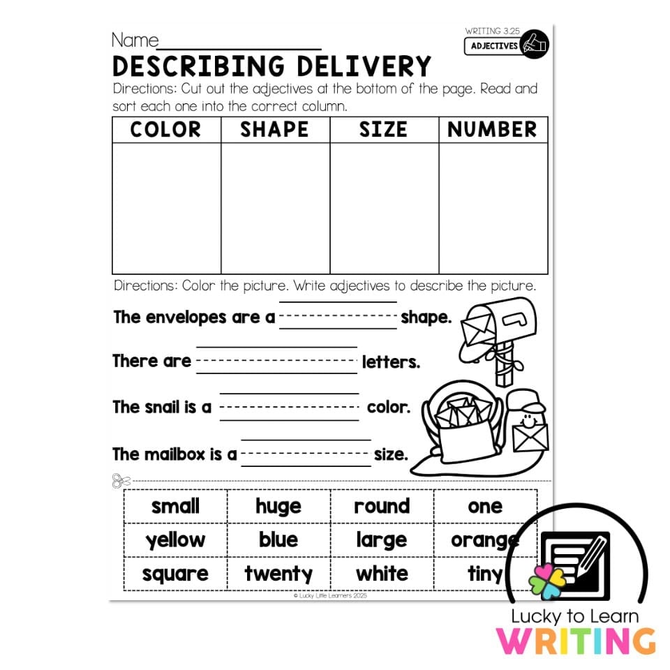 Lucky to Learn Writing 1st Grade - Unit 3 Intro to Opinion - Writing 3. ...