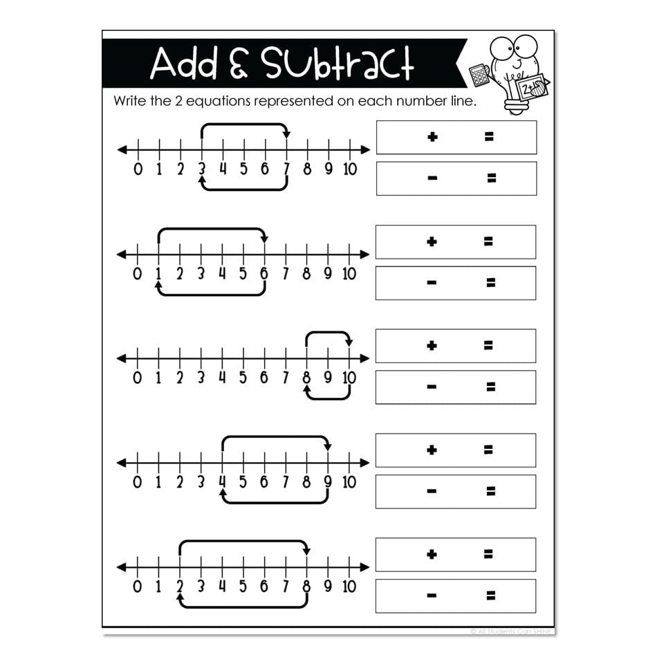 Math Printables - Add and Subtract - Lucky Little Learners