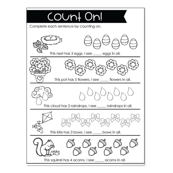 Math Printables - Count On - Lucky Little Learners