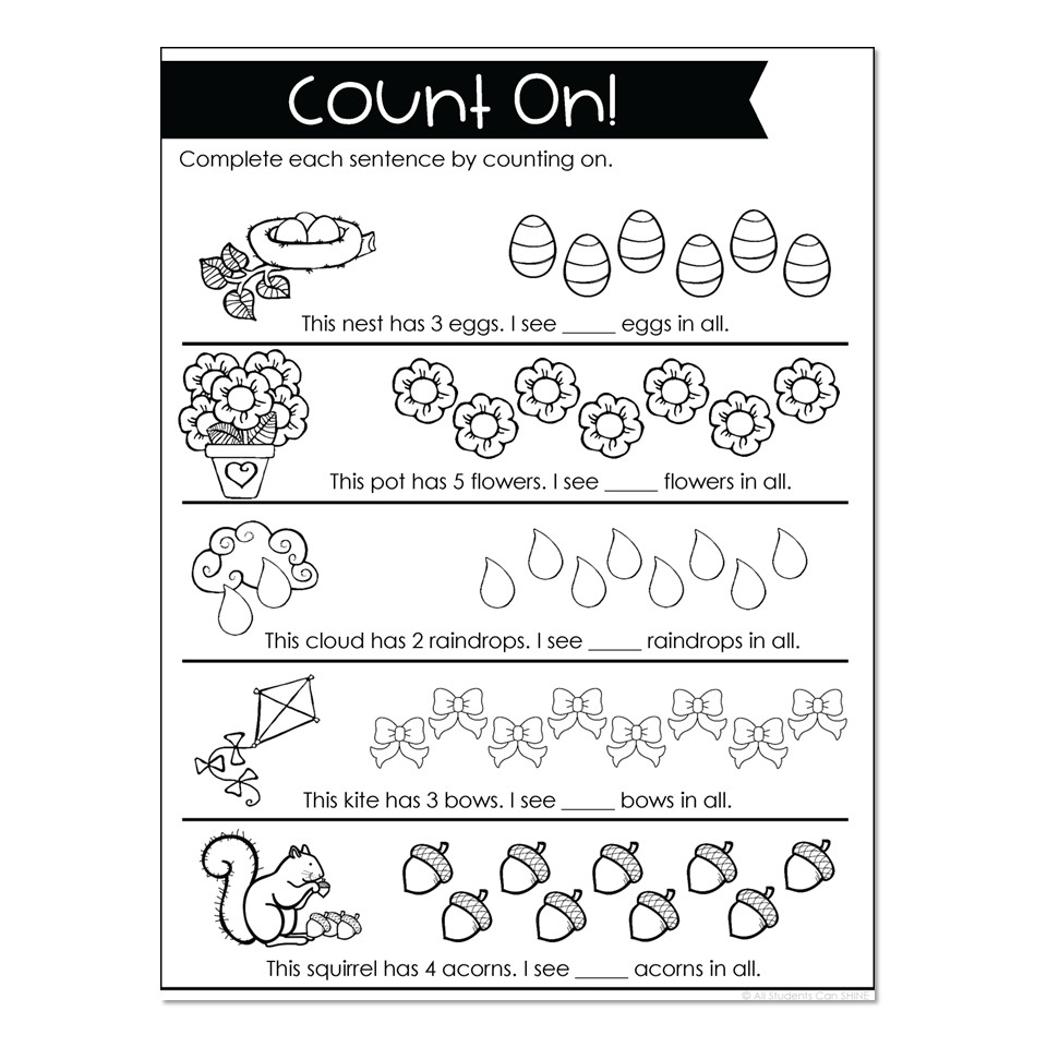 Math Printables - Count On - Lucky Little Learners