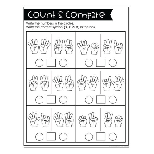 Math Printables - Count and Compare - Lucky Little Learners