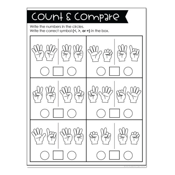 Math Printables - Count and Compare - Lucky Little Learners