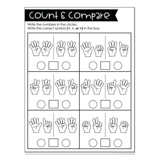 Math Printables - Count and Compare - Lucky Little Learners