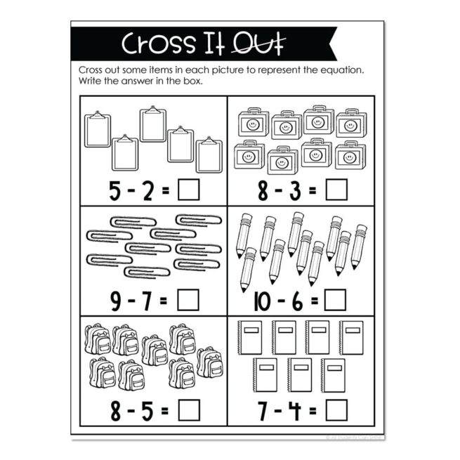 Math Printables - Cross It Out - Lucky Little Learners