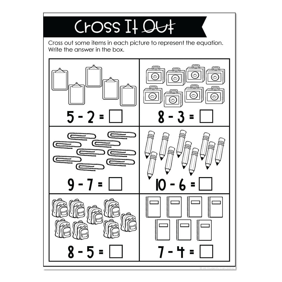 Math Printables - Cross It Out - Lucky Little Learners