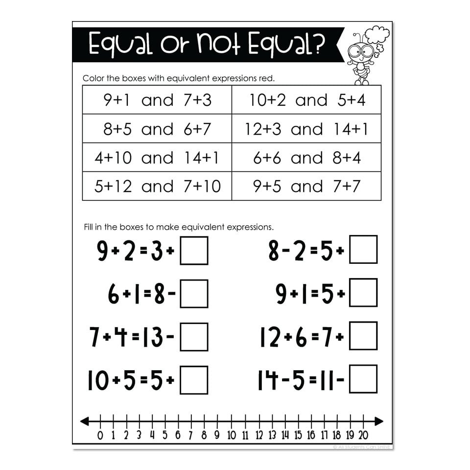 Math Printables - Equal or Not Equal - Lucky Little Learners