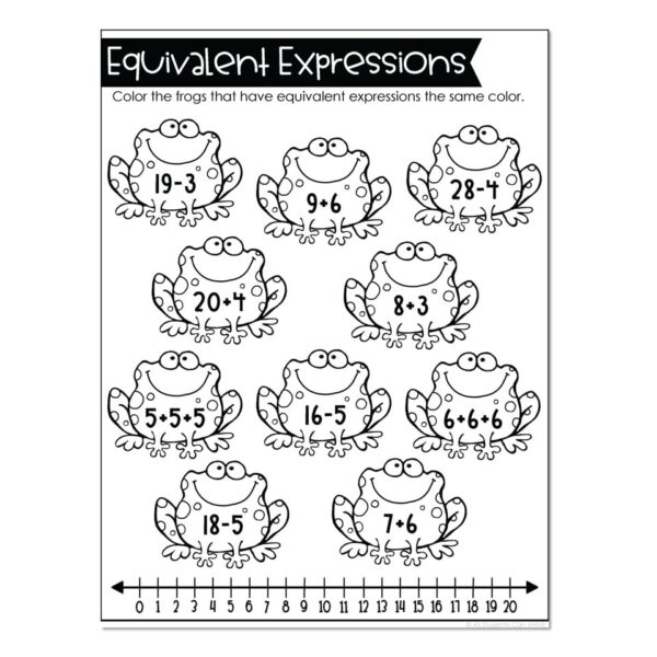 Math Printables - Equivalent Expressions - Lucky Little Learners