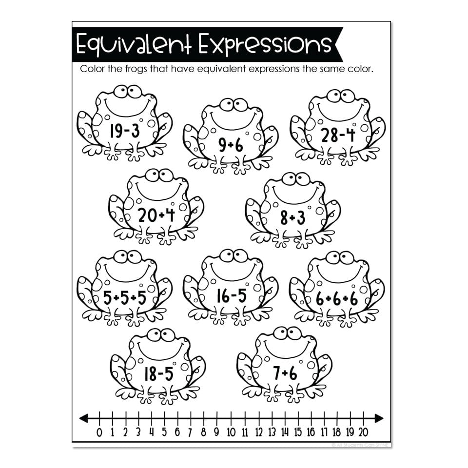 Math Printables - Equivalent Expressions - Lucky Little Learners
