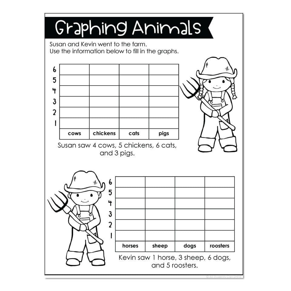 Math Printables - Graphing Animals - Lucky Little Learners
