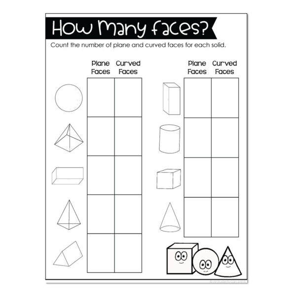 Math Printables - How Many Faces - Lucky Little Learners