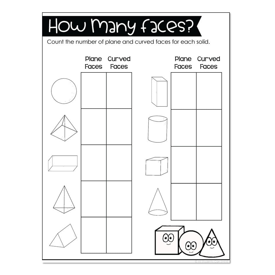 Math Printables - How Many Faces - Lucky Little Learners