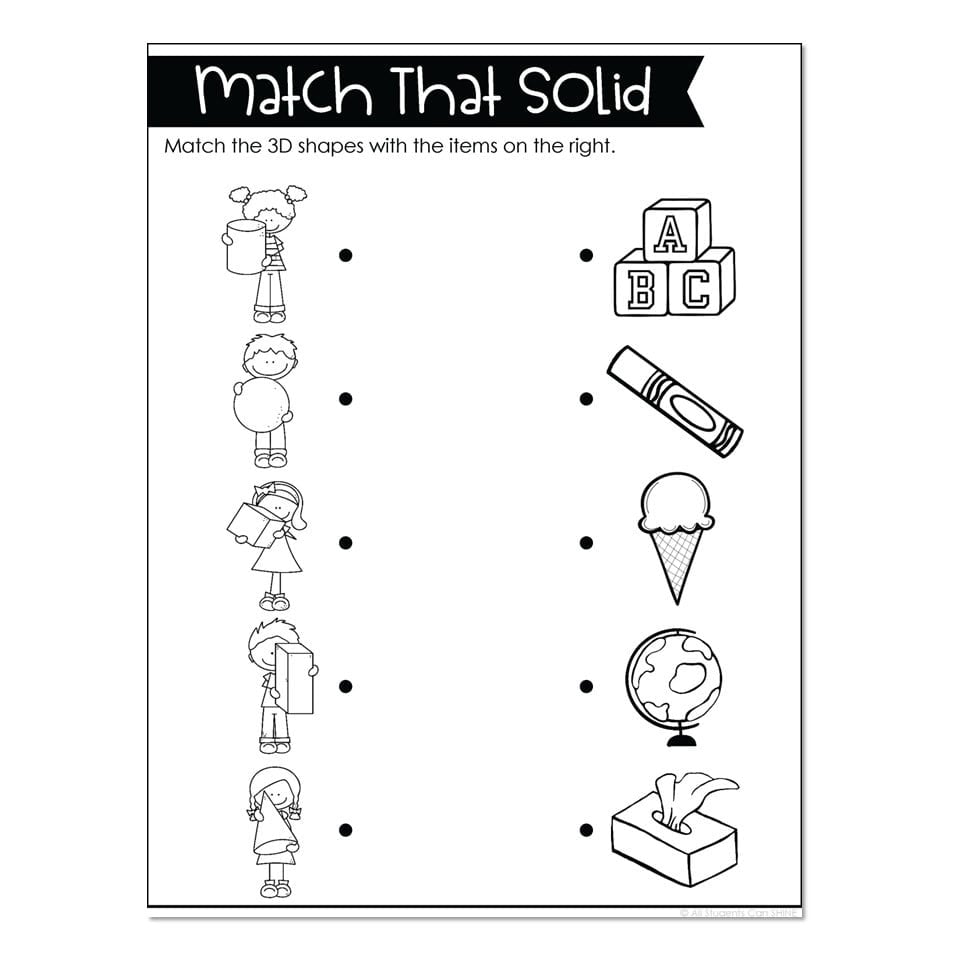 Math Printables - Match That Solid - Lucky Little Learners