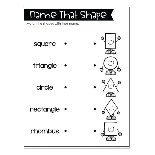 Math Printables - Name That Shape - Lucky Little Learners