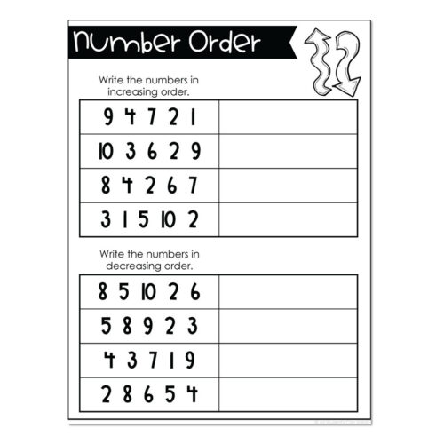 Math Printables - Number Order - Lucky Little Learners