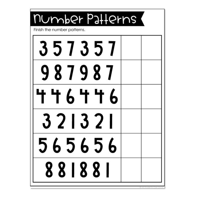 Math Printables - Number Patterns - Lucky Little Learners