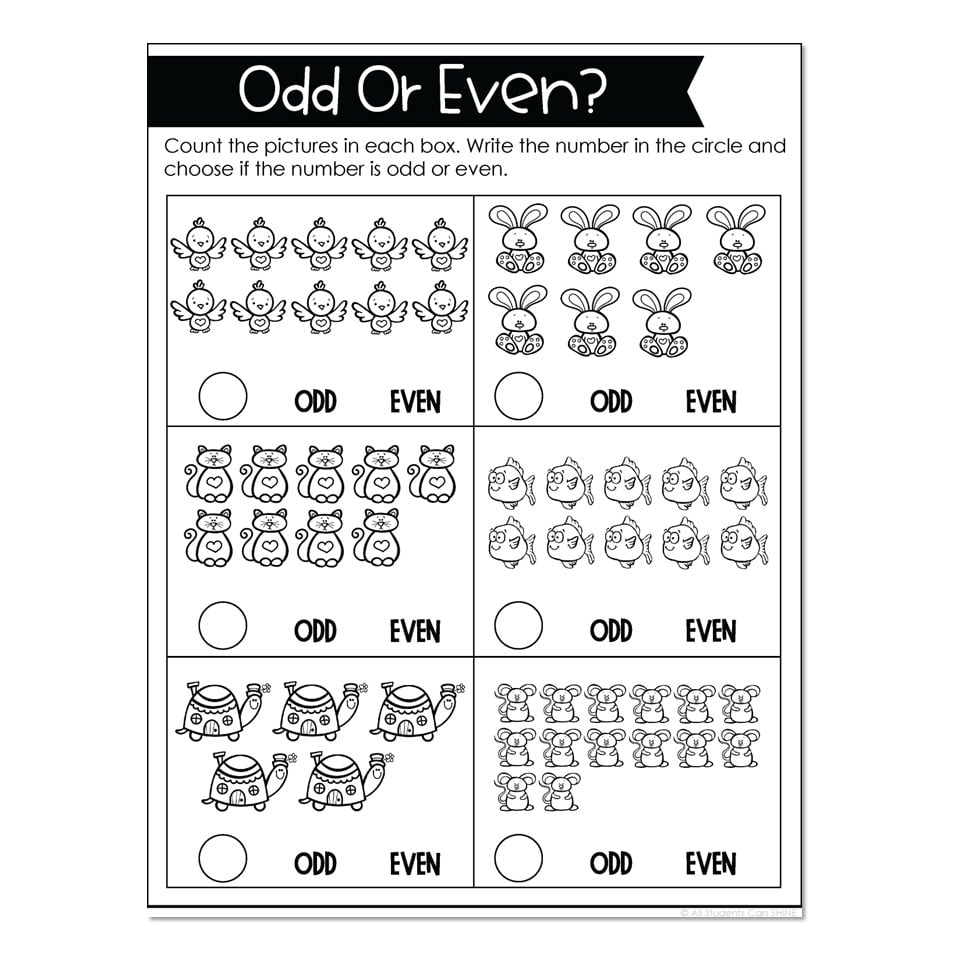Math Printables - Odd or Even - Lucky Little Learners