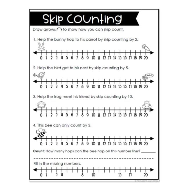 Math Printables - Skip Counting - Lucky Little Learners