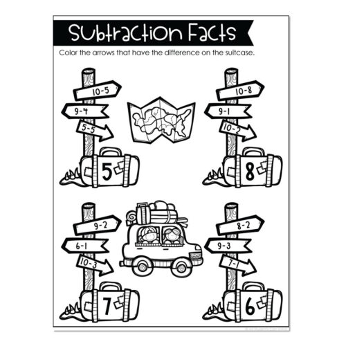 Math Printables - Subtraction Facts - Lucky Little Learners