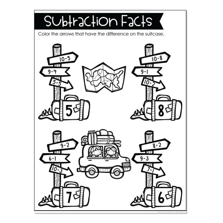 Math Printables - Subtraction Facts - Lucky Little Learners