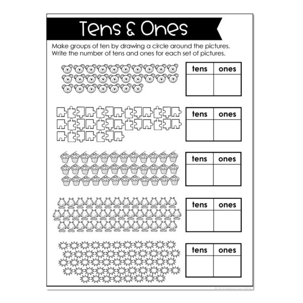 Math Printables - Tens and Ones - Lucky Little Learners