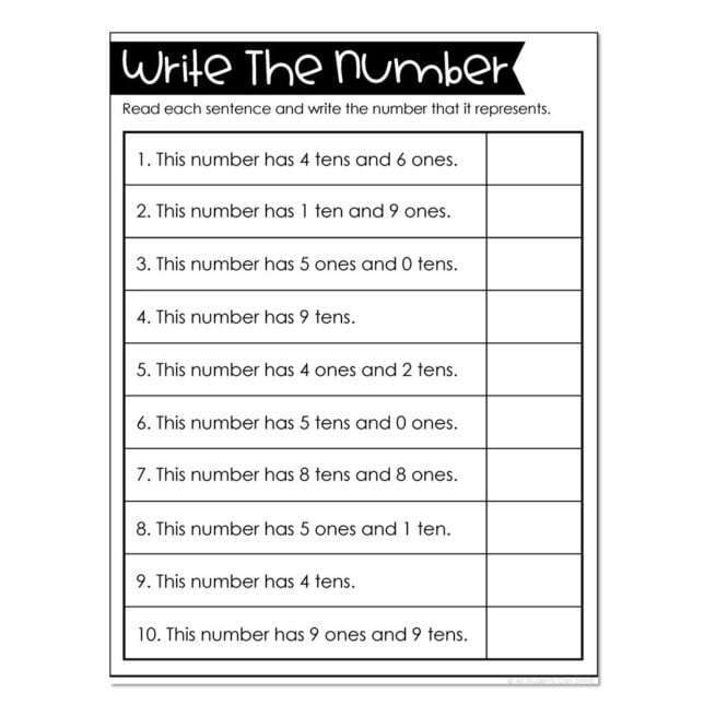 Math Printables - Write the Number - Lucky Little Learners