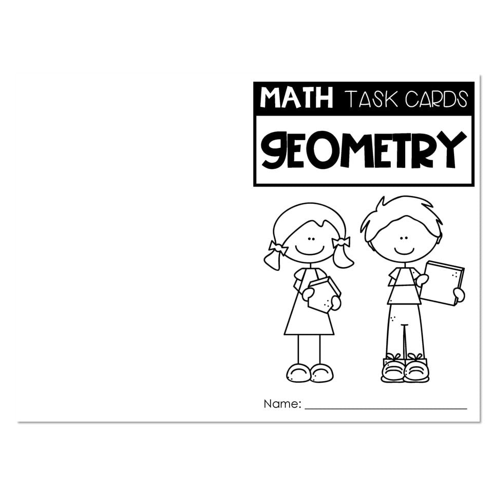 Math Task Cards - Geometry - Recording Sheet Cover - Lucky Little Learners