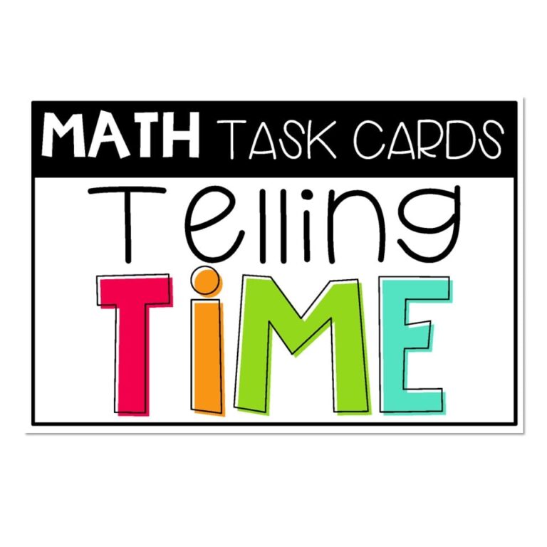 Math Task Cards - Time - Label - Lucky Little Learners