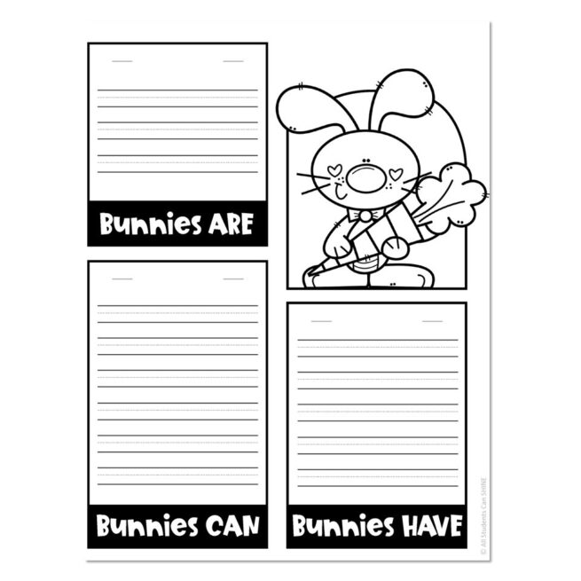 Monthly Themed Writing - April - Bunnies Are Have Can - Lucky Little ...