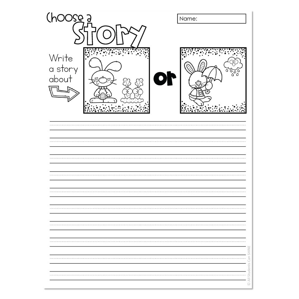 Monthly Themed Writing - April - Choose a Story - Lucky Little Learners