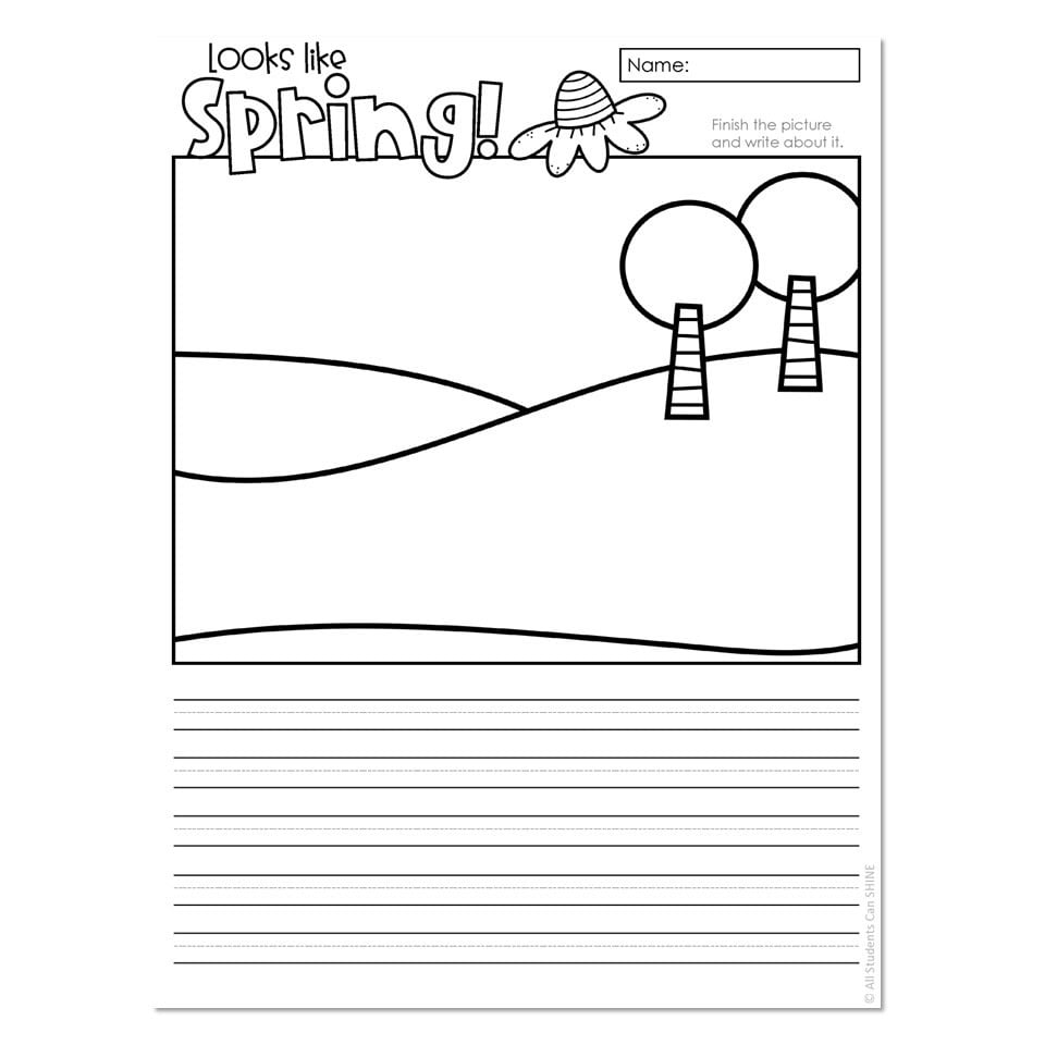 Monthly Themed Writing - April - Draw and Write - Lucky Little Learners