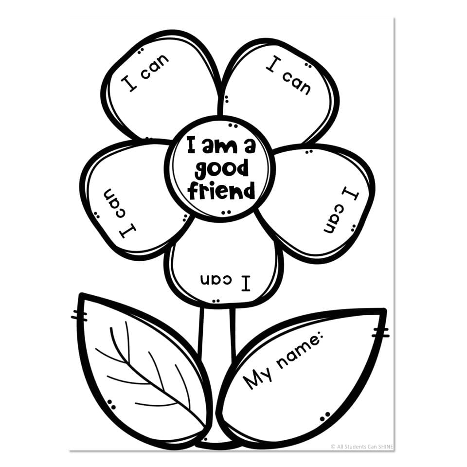 Monthly Themed Writing - August - Good Friend Flower Craft - Lucky ...