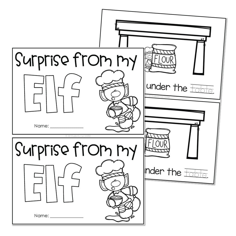 Monthly Themed Writing - December - Elf Mini Reader - Lucky Little Learners