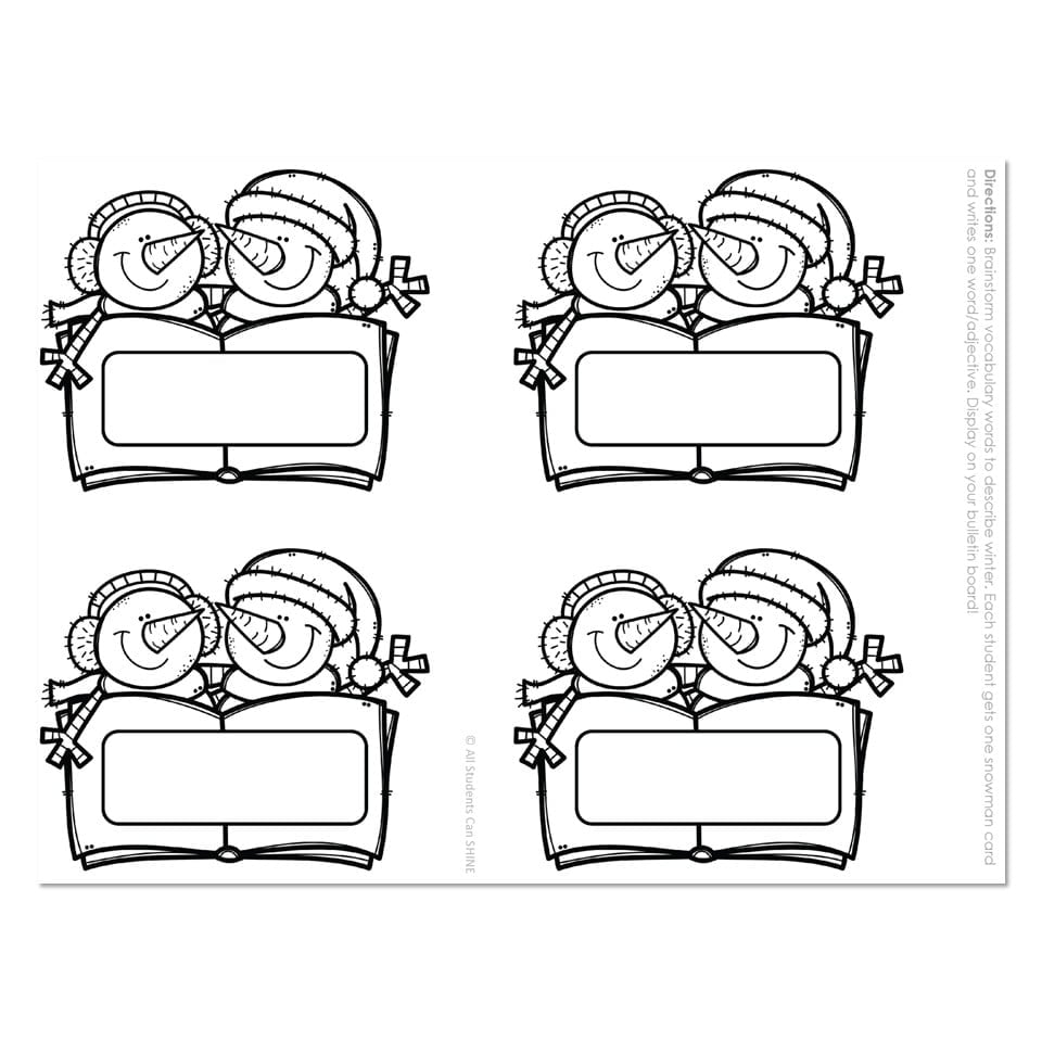 Monthly Themed Writing - December - Winter Adjectives - Lucky Little ...